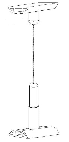 Ceiling and floor channel 2m length for cable displays (Channel and en ...
